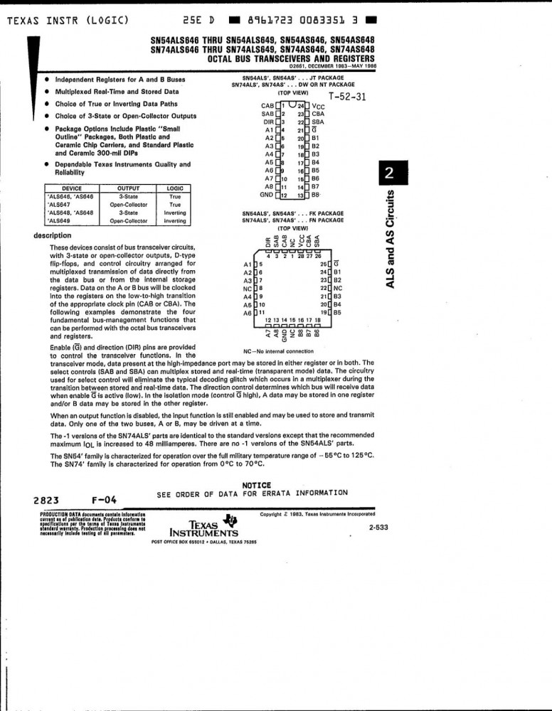 74ALS647-1NT datasheet page 2