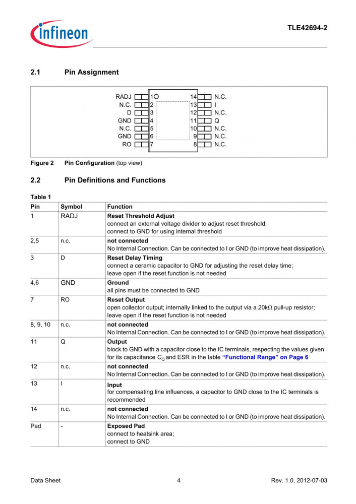 TLE42694-2EL datasheet page 4