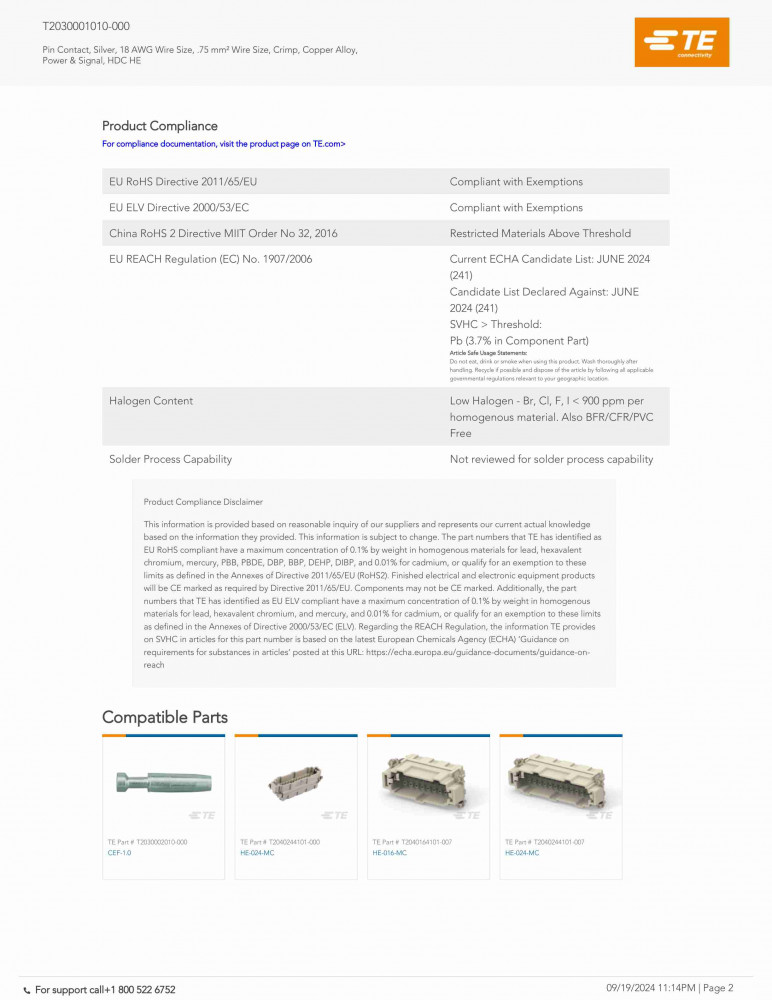 T2030001010-000 technical document page 2