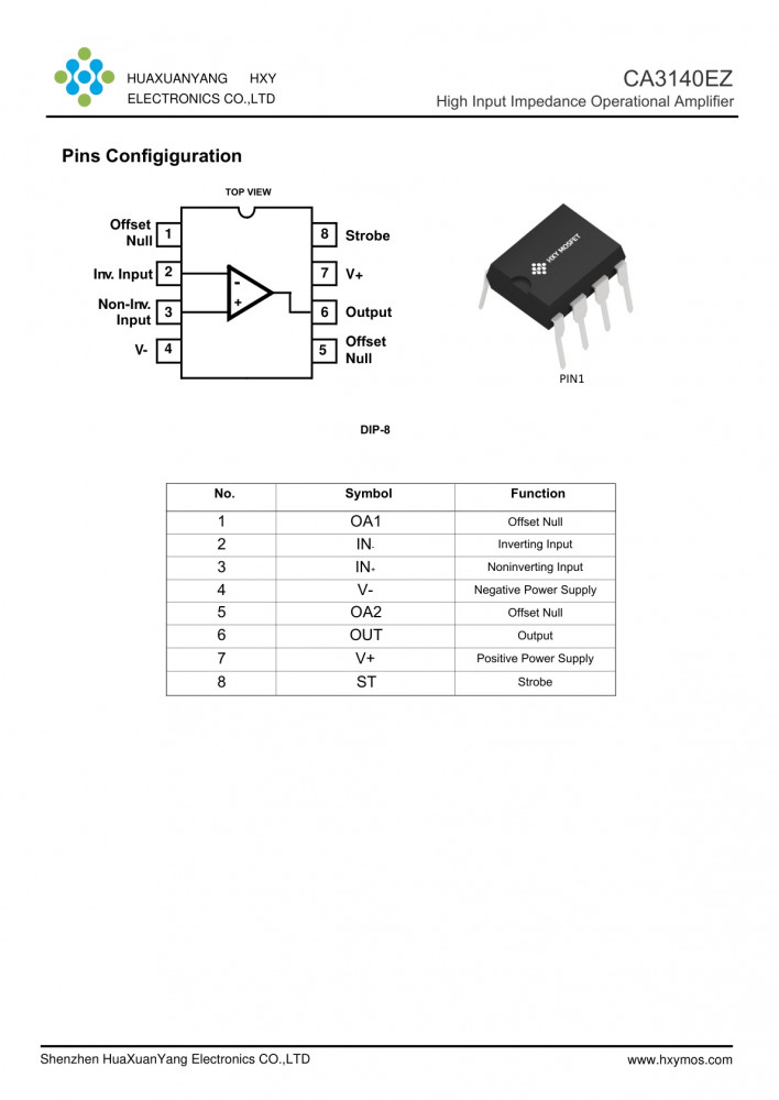 CA3140EZ-HXY datasheet page 2