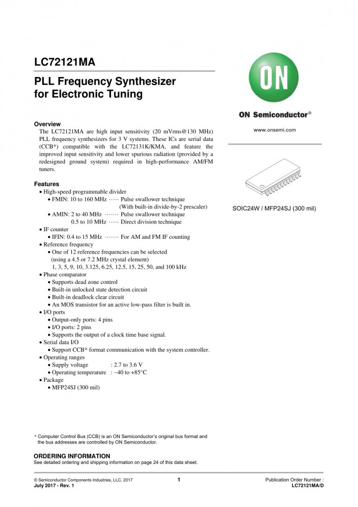 LC72121MA datasheet page 2
