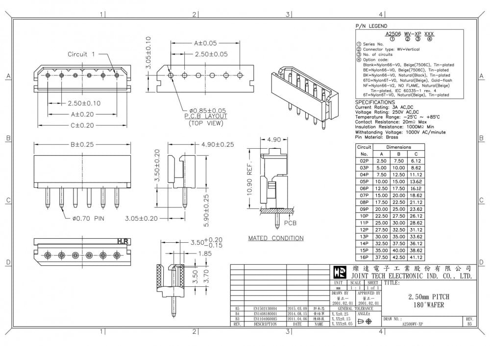 A2506WV-02P technical document preview