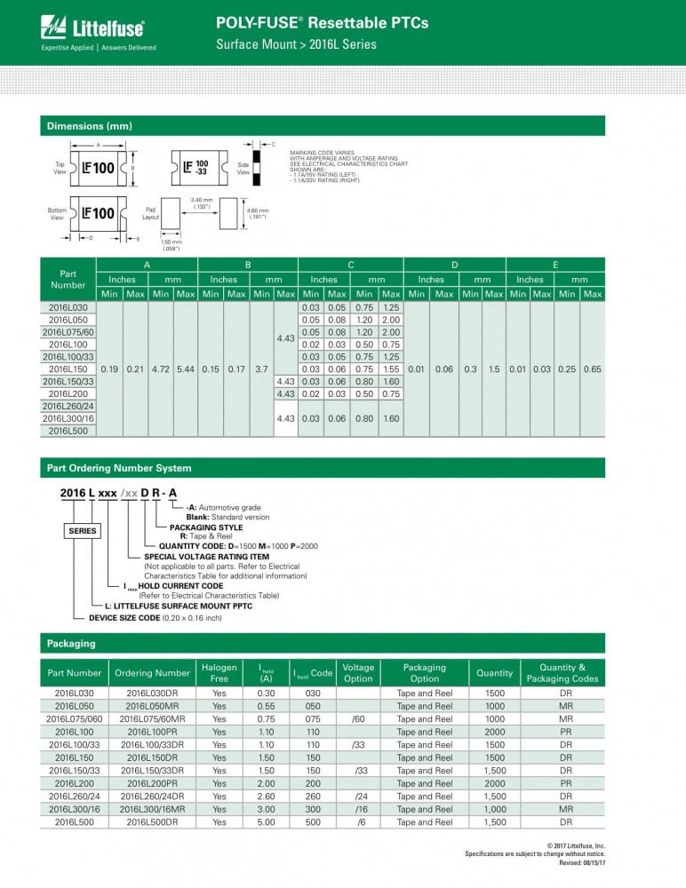2016L series datasheet page 4