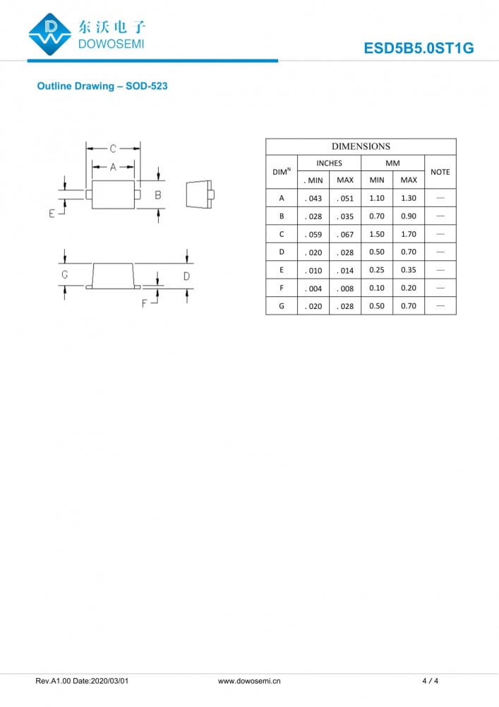 ESD5B5.0ST1G datasheet page 4