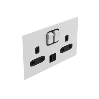 Art d'Arnould - Combi 2 BS 13 A SW socket SP+ USB A+C 3A 15W- Epure brushed stee