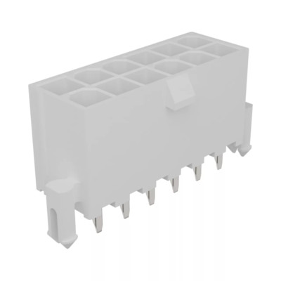 Mini-Fit Sr. Right-Angle Header, 10.00mm Pitch, Single Row, for 2.36mm PCB, 0.76µm Gold (Au) Plating, 2 Circuits, Tape and Reel