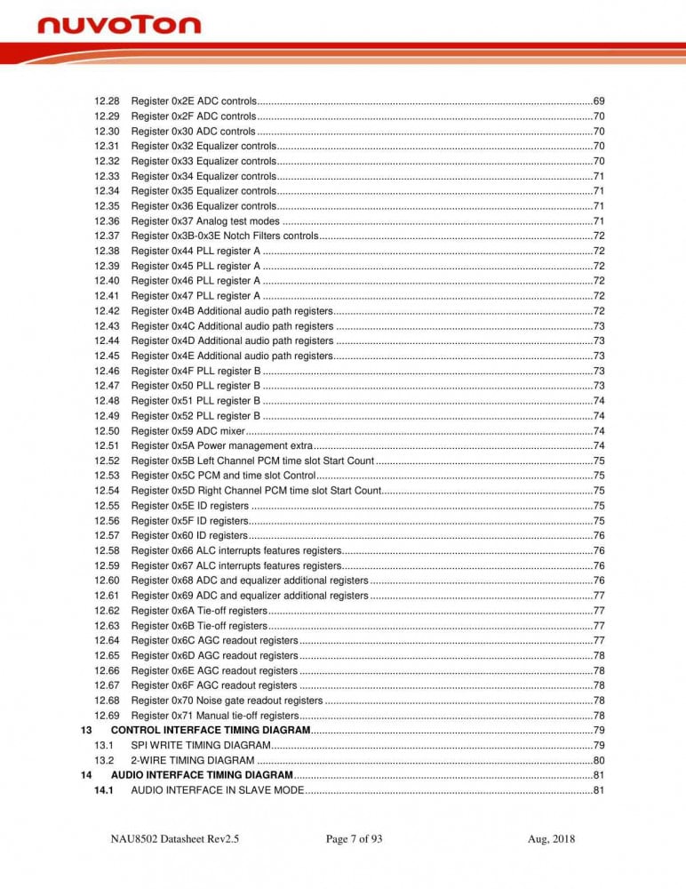 NAU8502 datasheet page 7