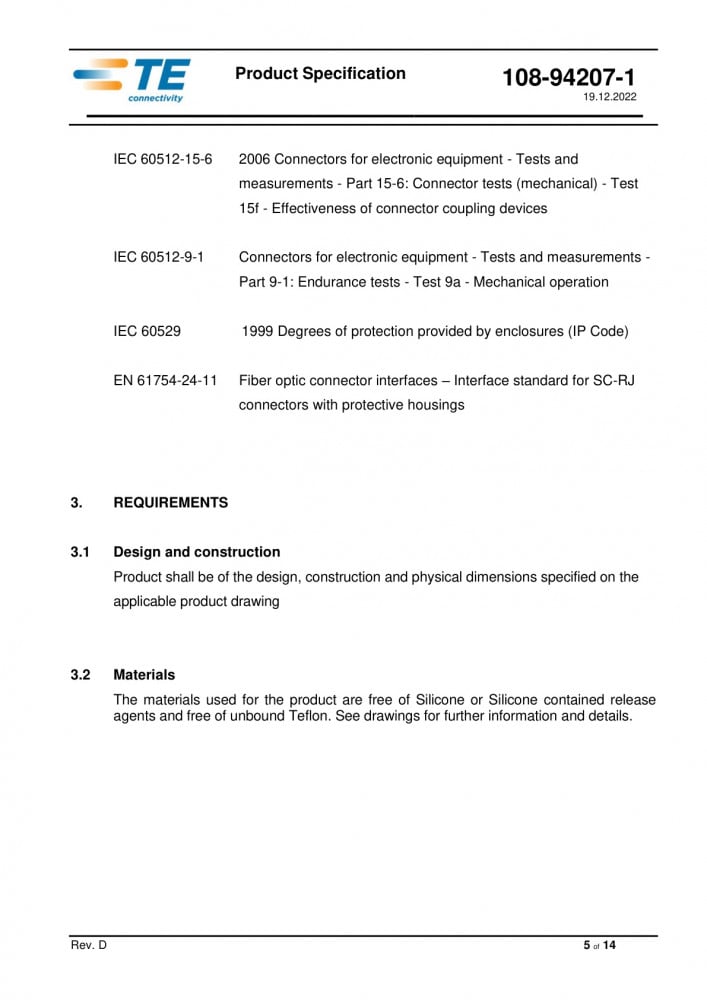 TE Connectivity Variant 14 specification page 5