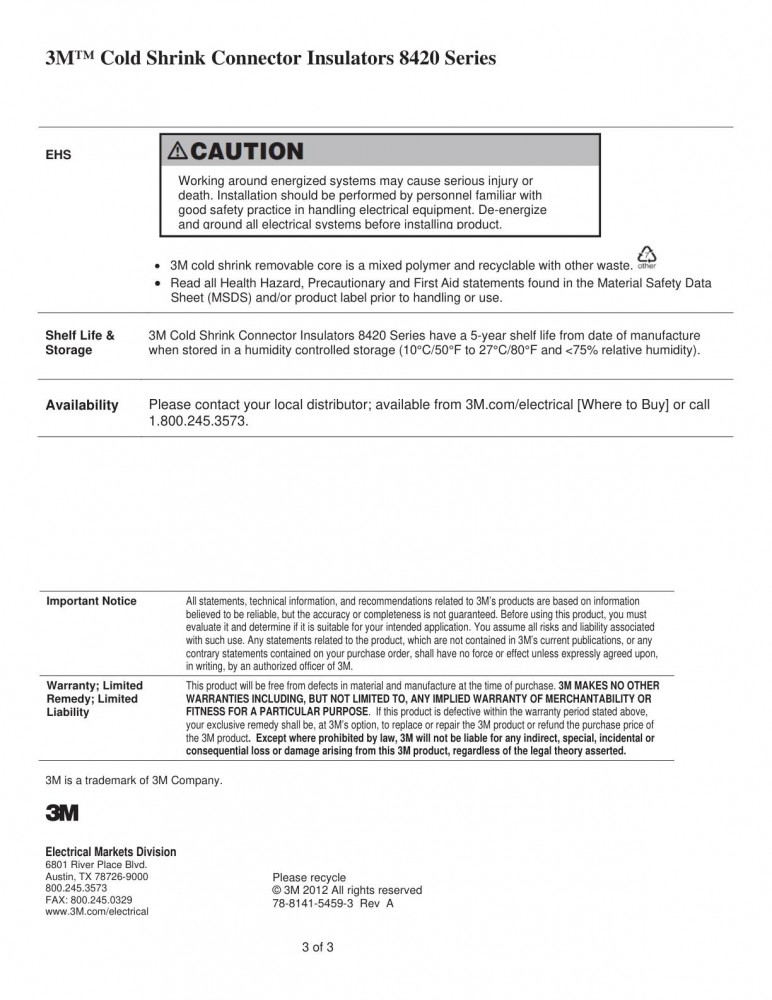 3M 8420 Series datasheet page 3