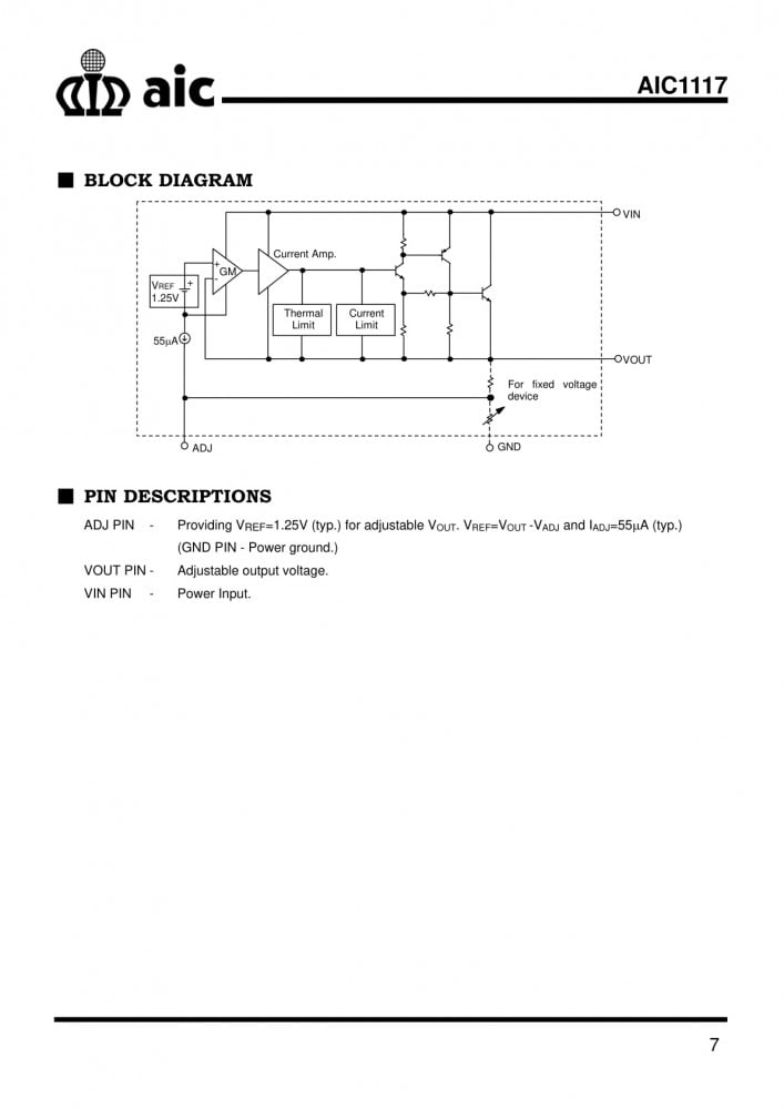 AIC1117 datasheet page 7