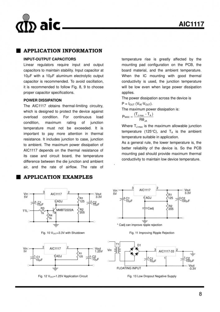 AIC1117 datasheet page 8