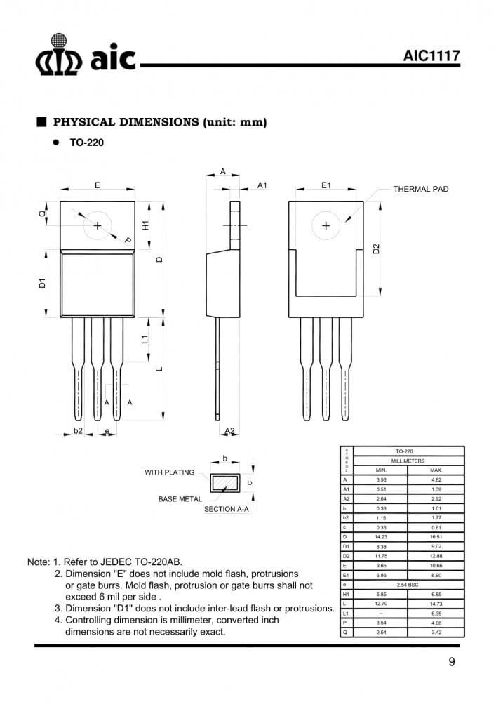 AIC1117 datasheet page 9