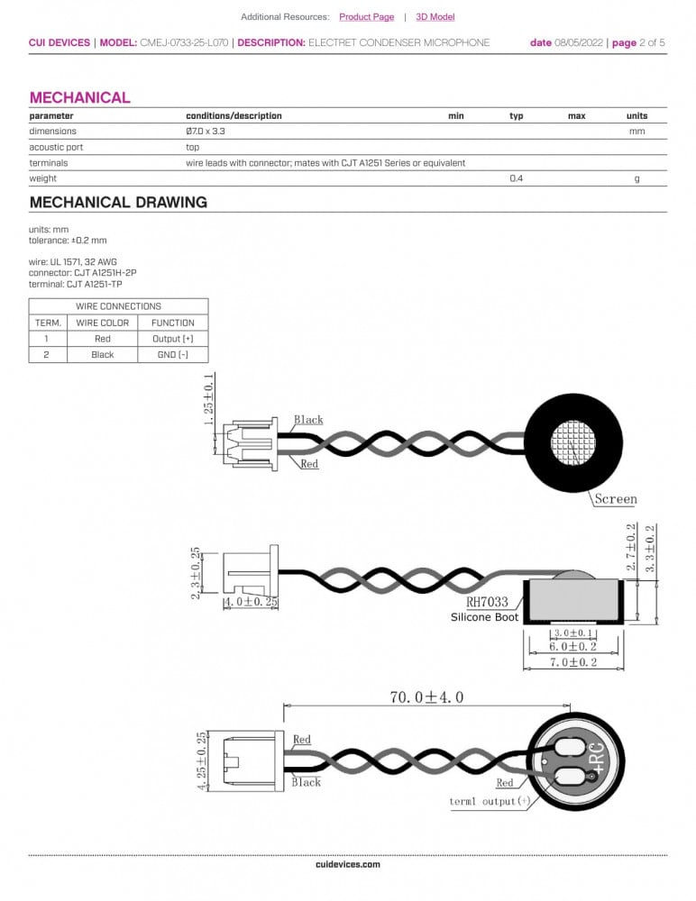 CMEJ-0733-25-L070 datasheet page 2