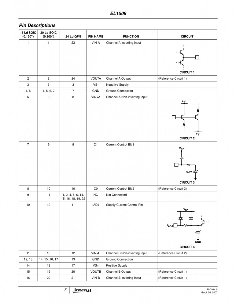 EL1508CMZ datasheet page 5