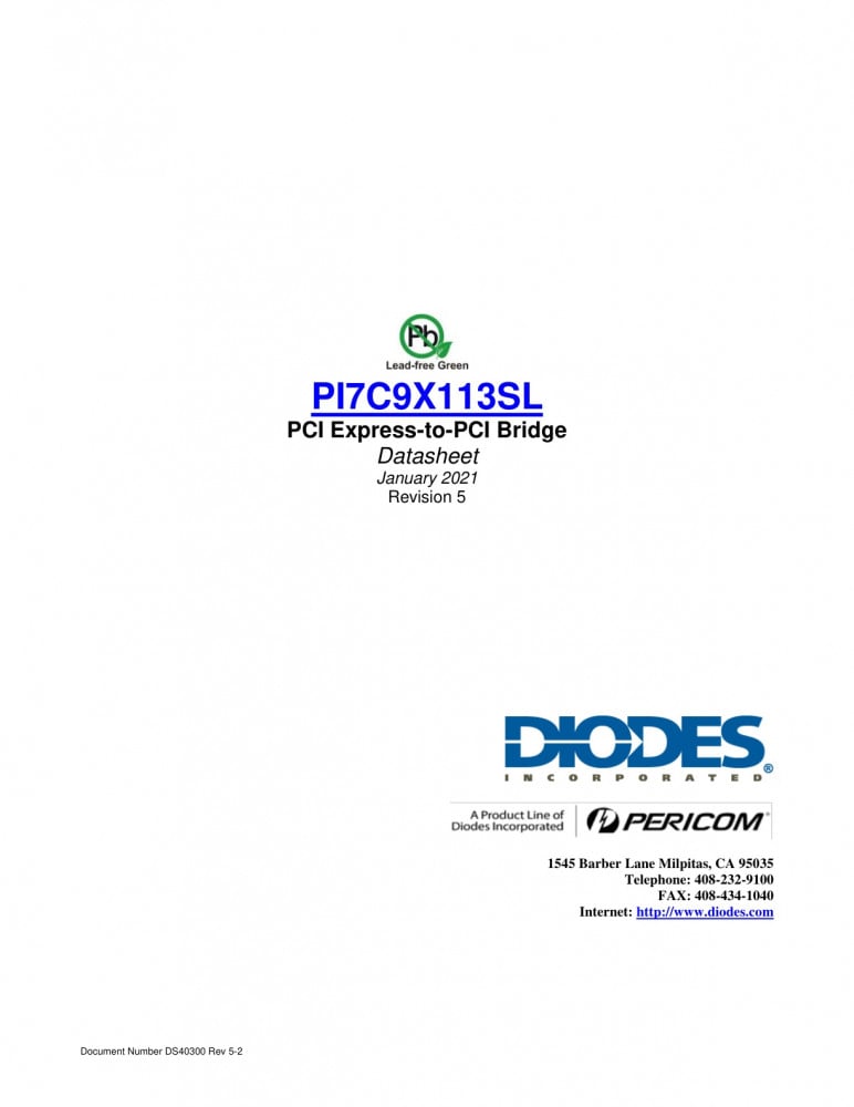 PI7C9X113SL datasheet page 1