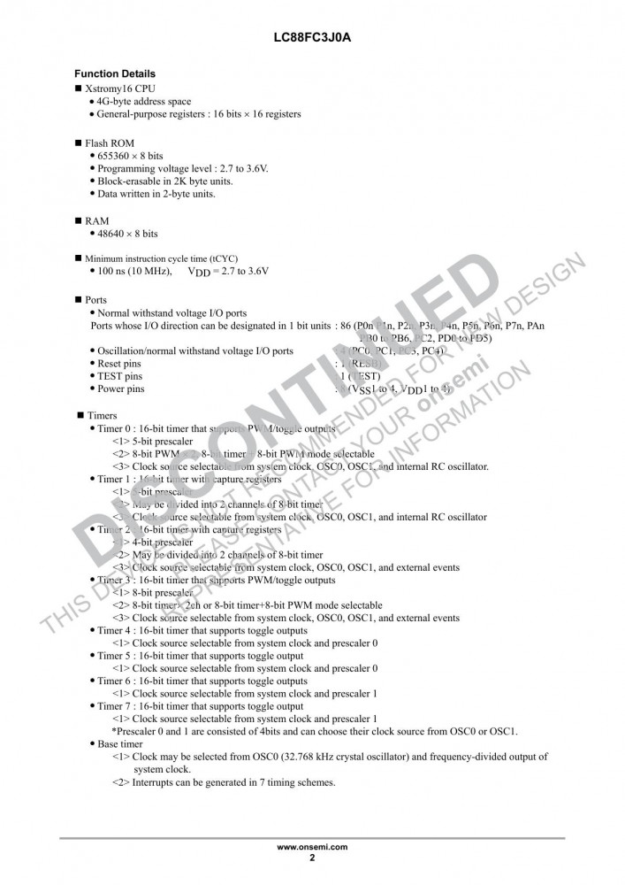 LC88FC3J0A datasheet page 2