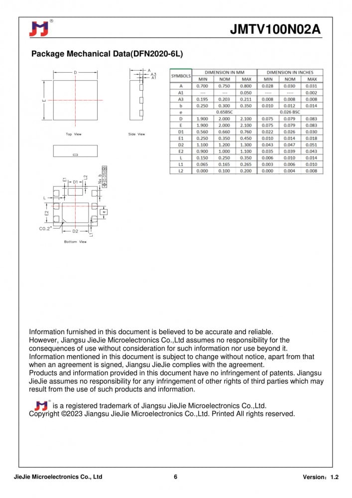 Datasheet page 6