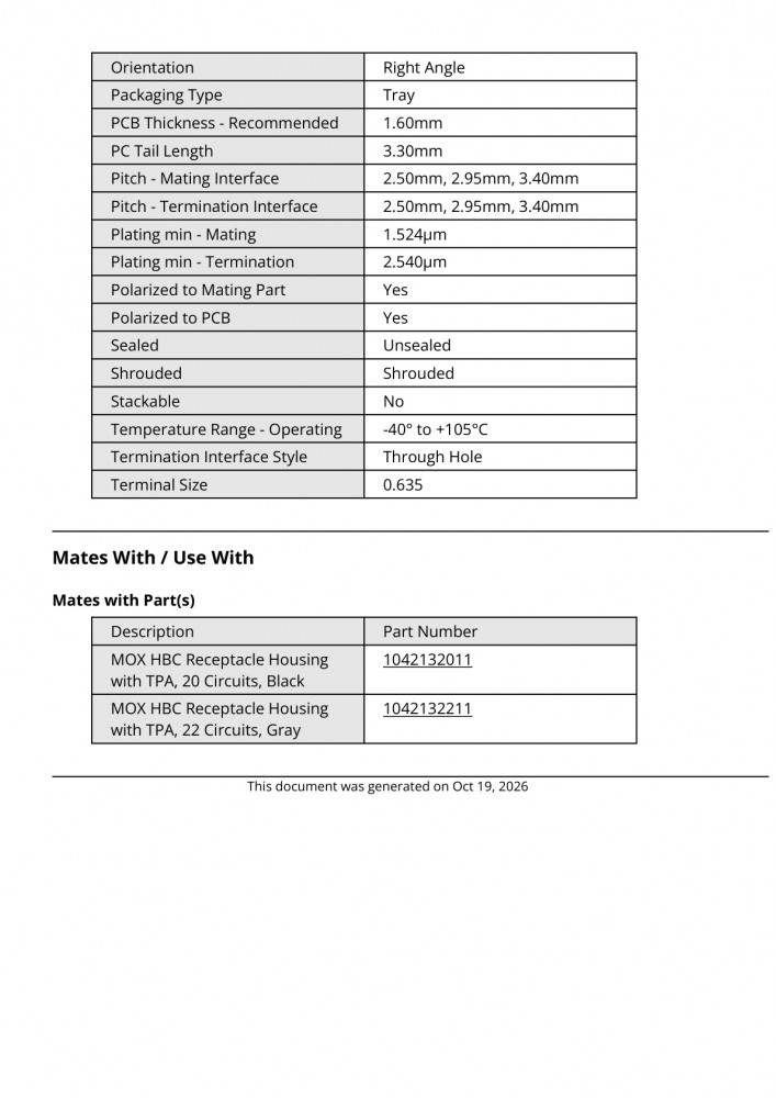 MOLEX 1042124211 technical drawing, page image 3