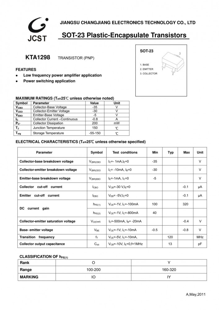 KTA1298 datasheet preview
