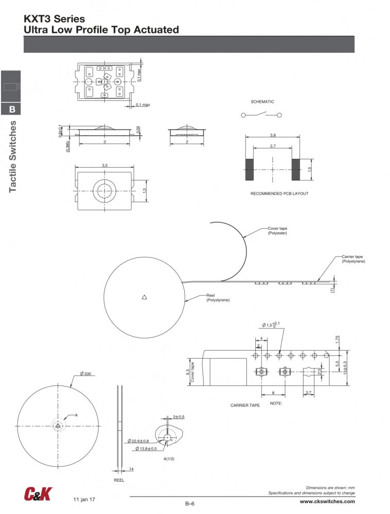 C&K KXT311LHS datasheet page 2
