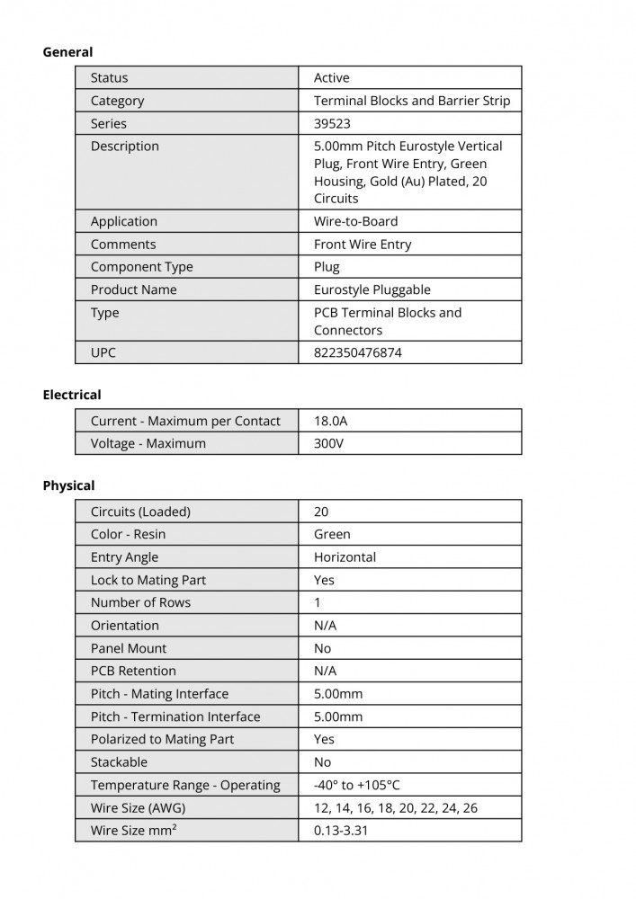 MOLEX 395238520 product document image, page 2