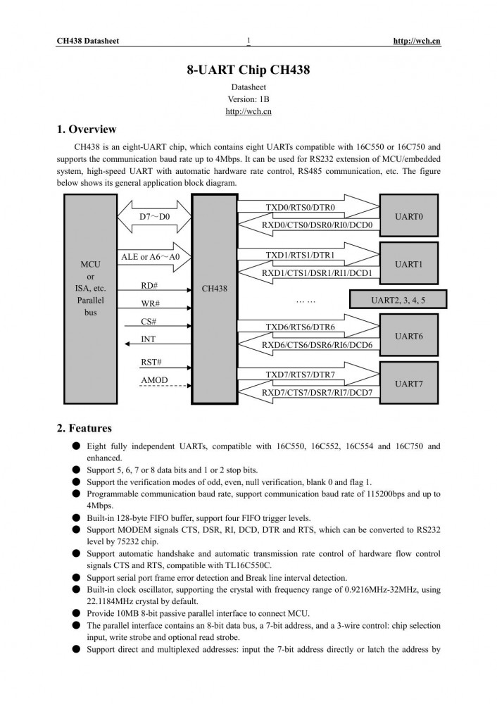 CH438L datasheet page 1