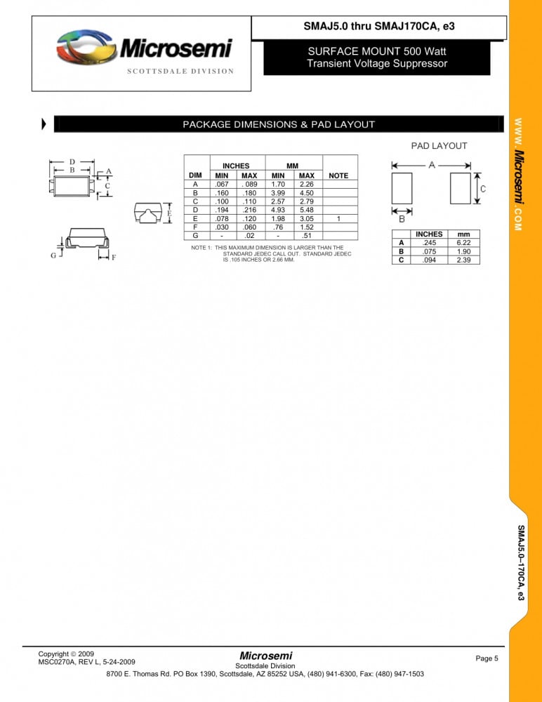 SMAJ40CAE3/TR13 datasheet page 5