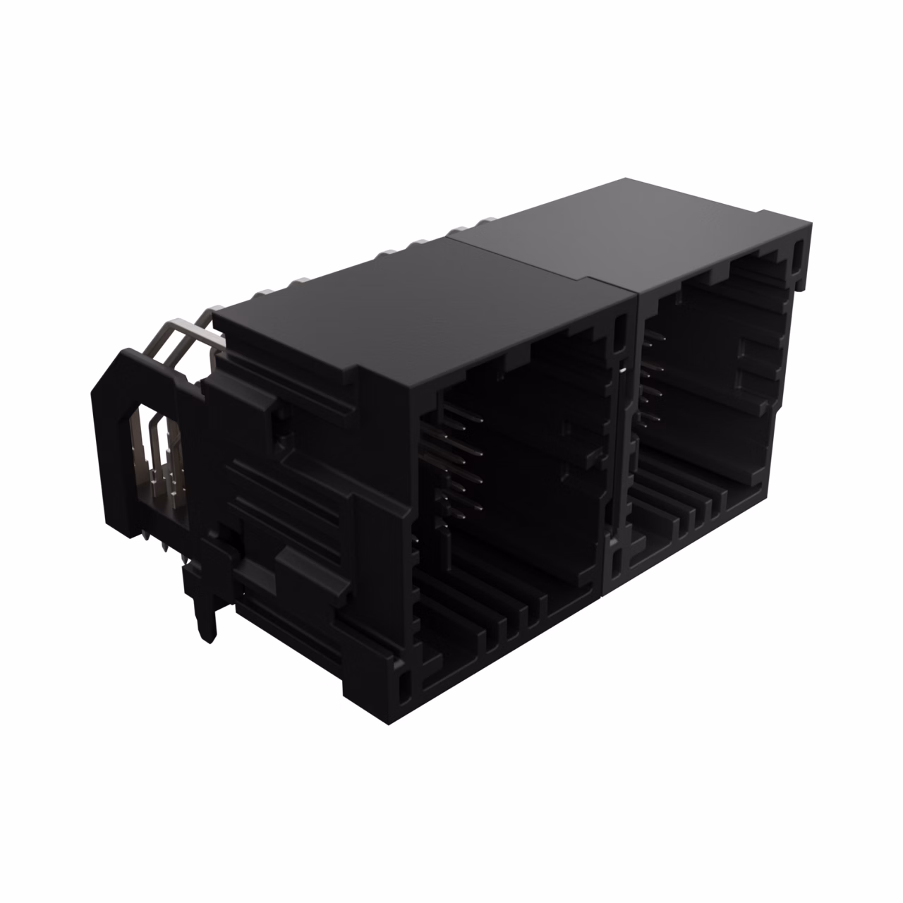stAK50h 2 Bay Right-Angle Hybrid Header, 64 Circuits, Bay 1: 32 Circuits/Key 1/Black; Bay 2: 32 Circuits/Key 3/Dark Gray; Tray for sale