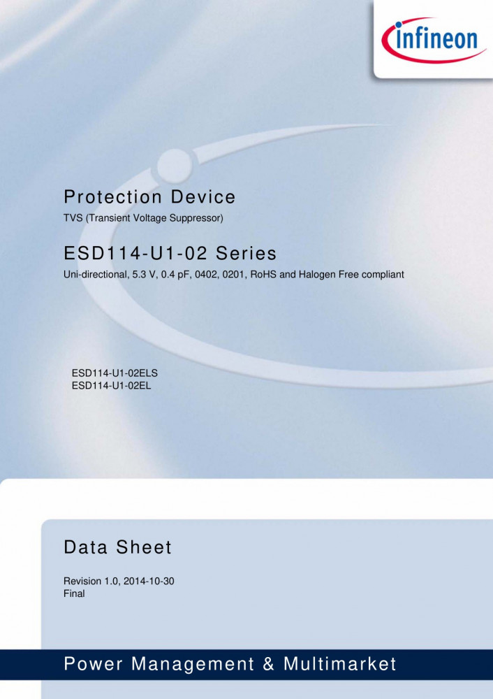Infineon ESD114 datasheet page 1