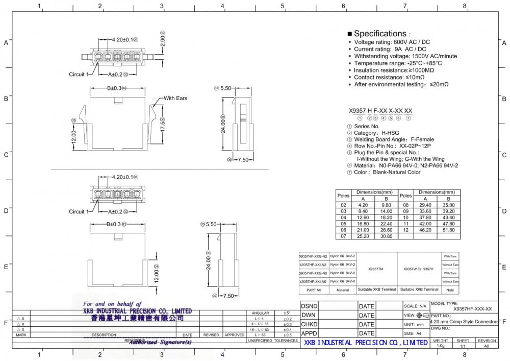 X9357 series technical drawing page 2