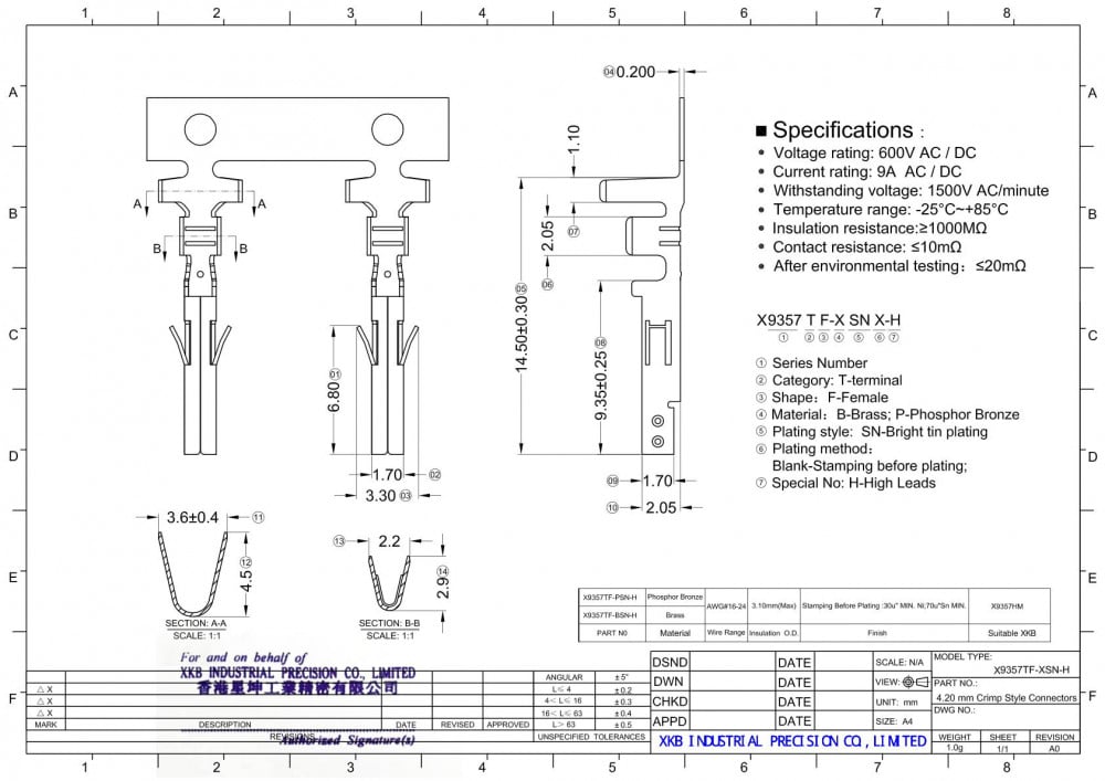 X9357 series technical drawing page 5
