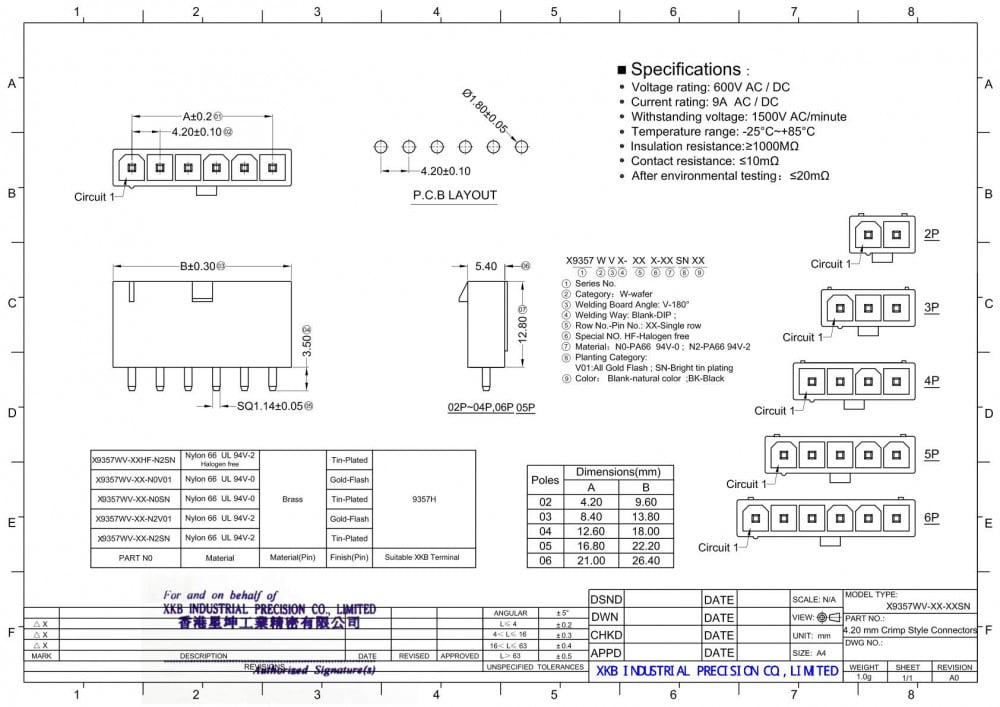 X9357 series technical drawing page 9