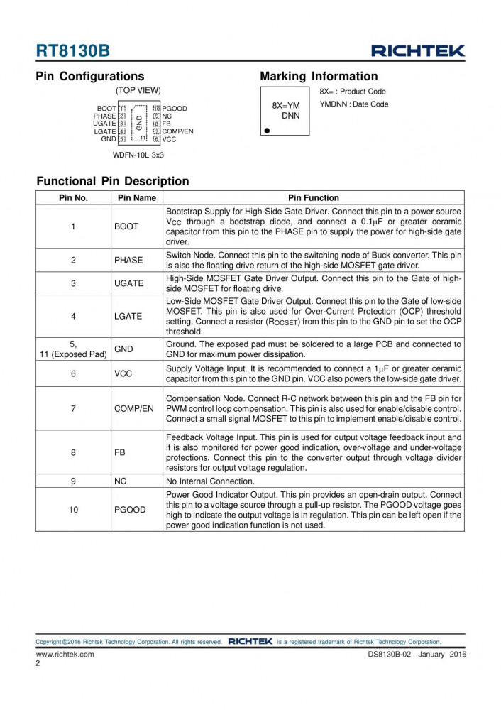 RT8130B datasheet page 2