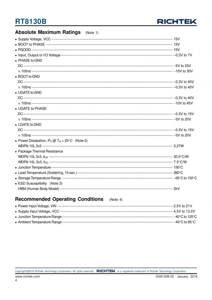 RT8130B datasheet page 4