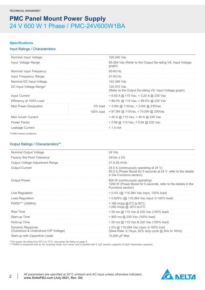 PMC-24V600W1BA datasheet page 2