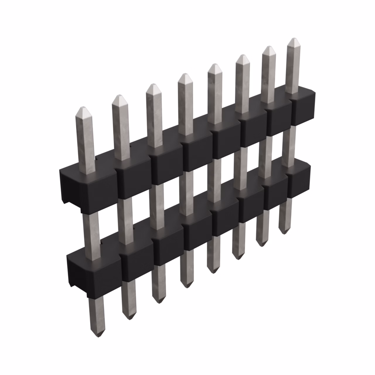 Milli-Grid Header, Single Row, Dual Body, Through Hole, Vertical, 8 Circuits, Tin (Sn) Overall Plating, 19.00mm Stacking Height, 3.60mm Tail Length, Tray, Lead-Free