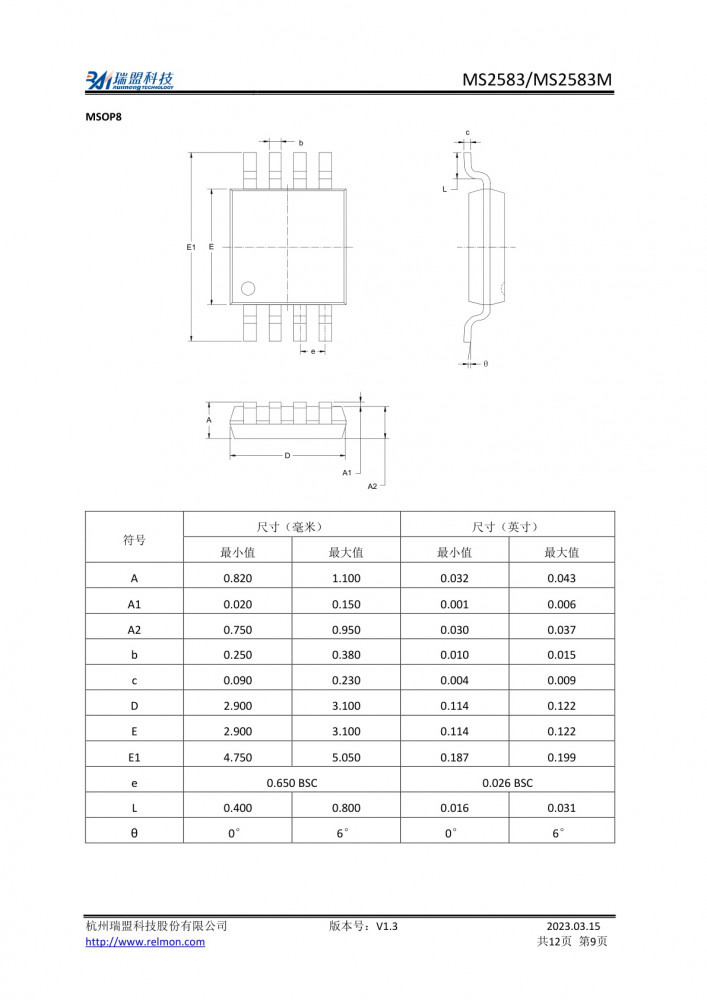 MS2583 datasheet page 9
