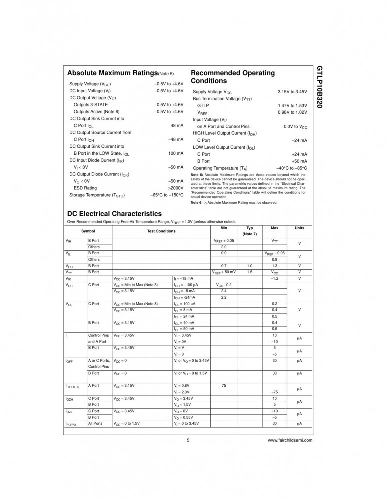 GTLP10B320 datasheet page 5