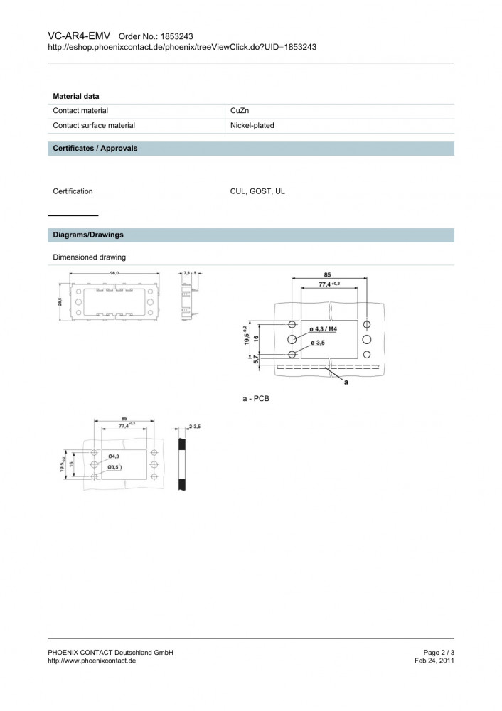 Phoenix Contact 1853243 technical drawing page 2