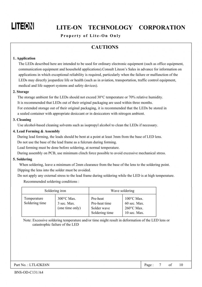 LTL42KE6N datasheet page 7
