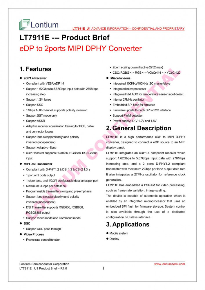 LT7911E technical document page 1