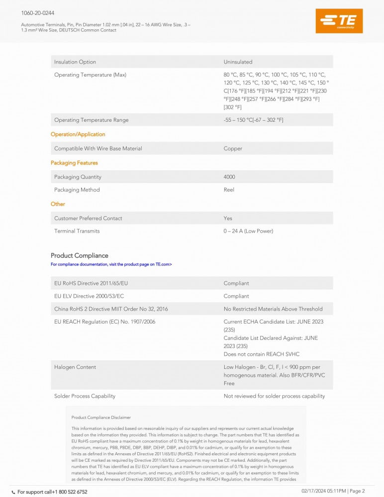 1060-20-0244 technical document page 2