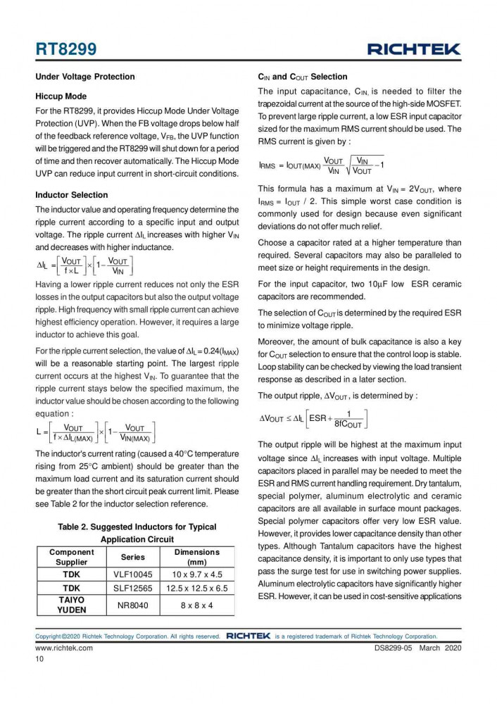 RT8299 datasheet page 10