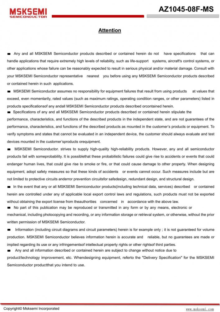 AZ1045-08F-MS datasheet page 6