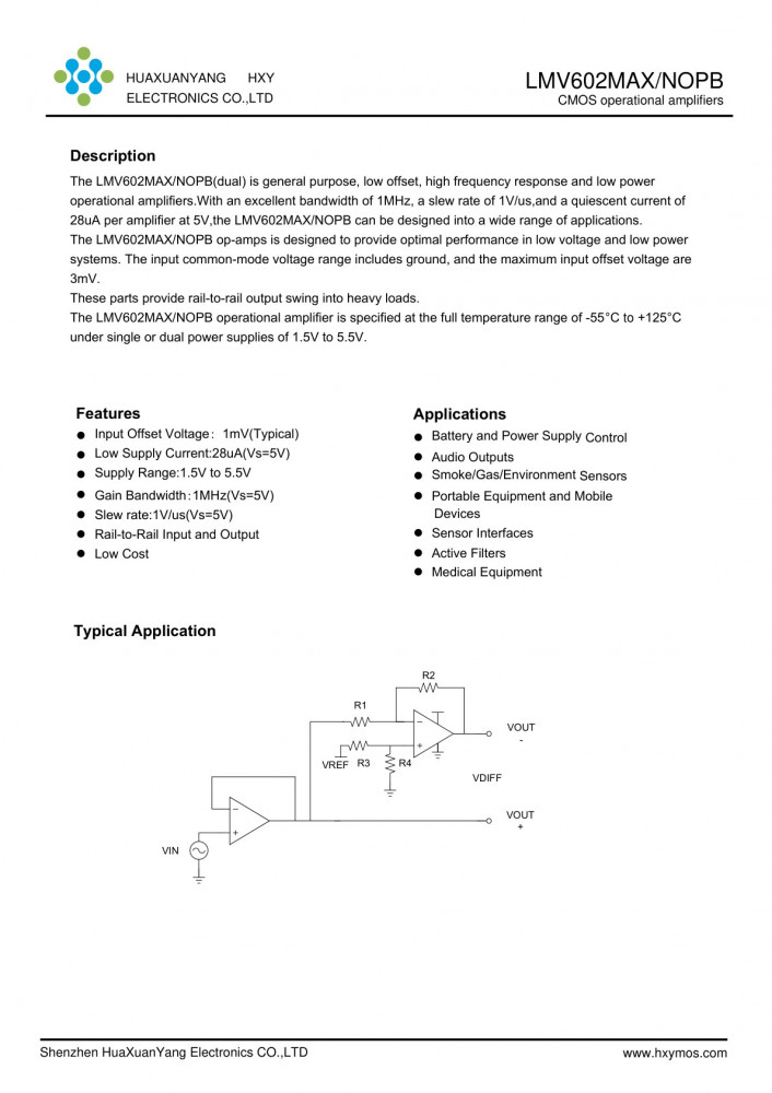 LMV602MAX/NOPB-HXY document page 1