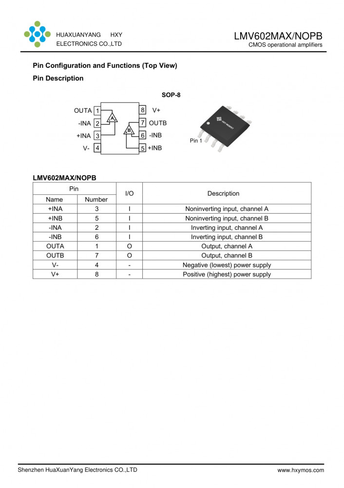 LMV602MAX/NOPB-HXY document page 2