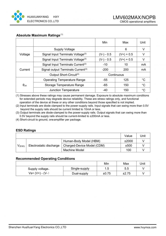 LMV602MAX/NOPB-HXY document page 3