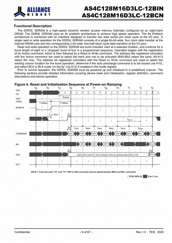 AS4C128M16D3LC-12BIN datasheet page 9