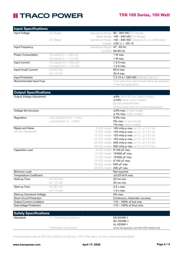 TXN 100-148 technical document page 2
