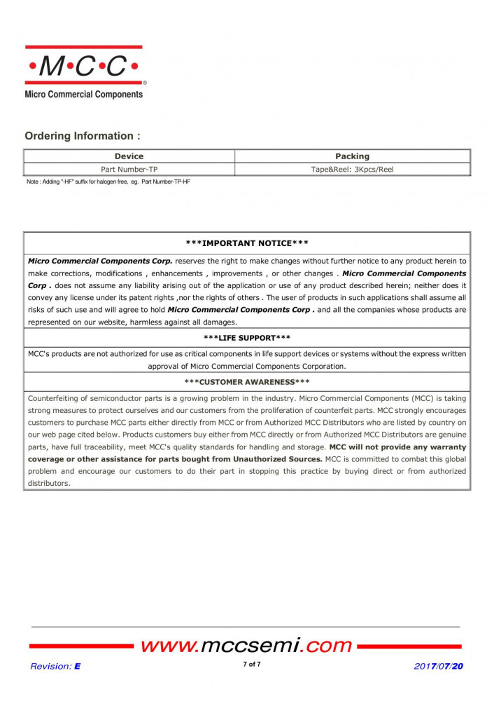 MCC 2N7002K-TP datasheet page 7
